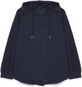 Fiorella Rubino Femme, Sweatshirts et sweats &agrave; capuche, Bleu, Taille: 36 FR Sweat &agrave; capuche avec manches en forme de coeur