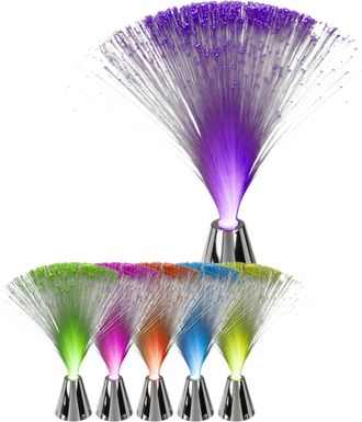 Out of the Blue Fiberleuchte mit farbwechselnder LED - 30 cm Stimmungslicht mit funkelndem Faser-Effekt - kabellose LED-Dekoleuchte f&uuml;r ein angenehmes Ambiente - inkl