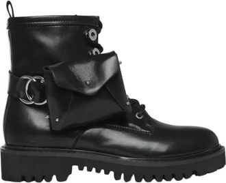 Cesare Gaspari Femme, Chaussures, Noir, Taille: 40 EU Combat Utility Bottes