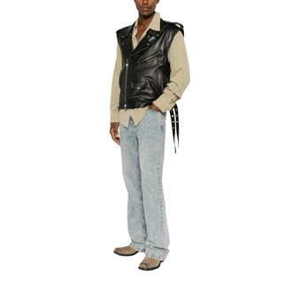 Salvatore Santoro Homme, Vestes, Noir, Taille: L Gilet en cuir