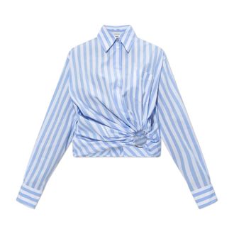 Sportmax Femme, Blouses et Chemises, Bleu, Taille: 36 FR Palmizi Top