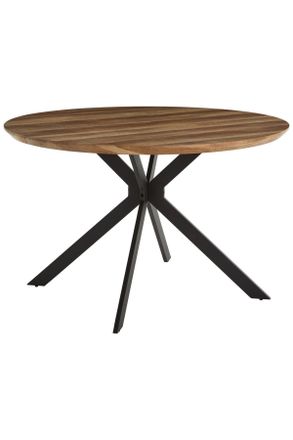 MID.YOU Mid.you Esstisch, Schwarz, Eiche, Metall, Holzwerkstoff, rund, Flachrohr, 120x76x120 cm, Esszimmer, Tische, Esstische