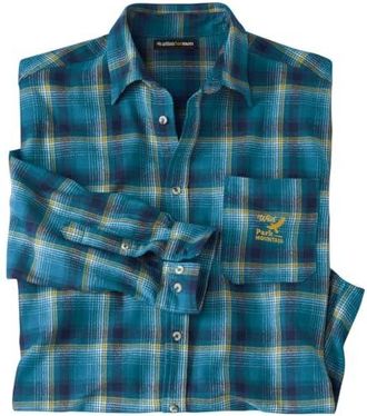 Atlasformen Chemise pour Homme - Chemise à Carreaux en Flanelle - Confortable et Chaude - 100% Coton - Coupe Ample - Disponible en Grandes Tailles du M au 5XL