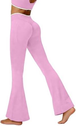 Generic Legging de yoga avec design contrast&eacute;, jambes &eacute;vas&eacute;es et taille pour femme, extensible, confortable et sportif. Pantalon de fitness pour femme 7/8, Ro