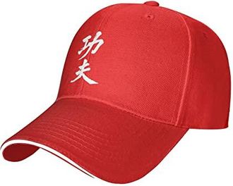 Generic Casquettes De Golf Kung Fu Aux Caract&egrave;res Chinois Anti-Soleil Pare-Soleil Casquette Classique Chapeau pour Homme P&ecirc;che Femmes