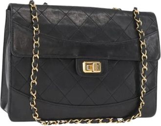 Chanel Sac bandouli&egrave;re vintage en cuir doccasion - Femme - Pre-owned - Noir - Taille: ONE Size