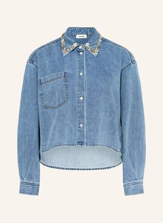 Sandro Sandro Jeansbluse Mit Schmucksteinen blau