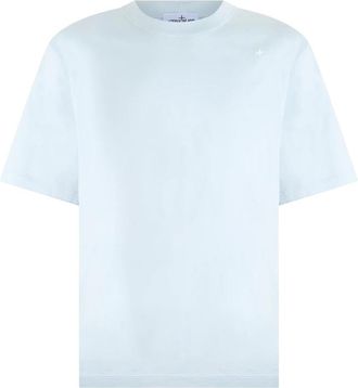 Stone Island Homme, Tops, Bleu, Taille: 2XL T-shirt en coton