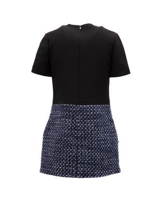 Valentino Garavani Tweed Color-Block Dress - Black