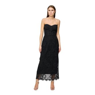 Sabina Mus&aacute;yev Schwarzes Spitzen-Midi-Kleid mit Bustier - - Dresses - Damen - Schwarzk - M