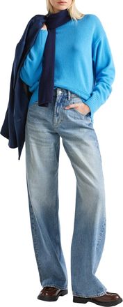 Benetton Damen Trikot G/C M/L 1244D10BC Pullover, blau, Medium