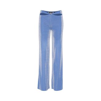 Rotate Metallic Jersey Hose - - Trousers - Damen - Blau - XL