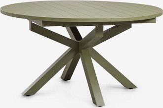 Sklum Barces ausziehbarer Gartentisch 145-200x145 cm aus Aluminium Tiefes Gr&uuml;n Olive