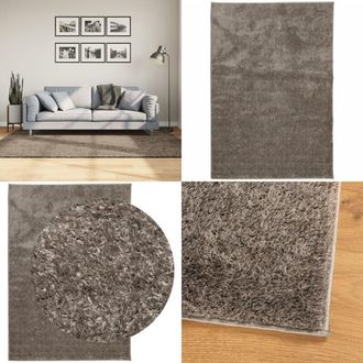 vidaXL Vidaxl - Teppich istan Hochflor Glänzend Grau 140x200 cm - Weicher Teppich - Hochflor - Kunstfell - Grauer Teppich - Rutschfester Teppich - Home &