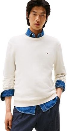 Tommy Hilfiger Pull Homme Essential Cotton avec Col Ras-du-Cou, Ivoire (Ivory Petal), XXL