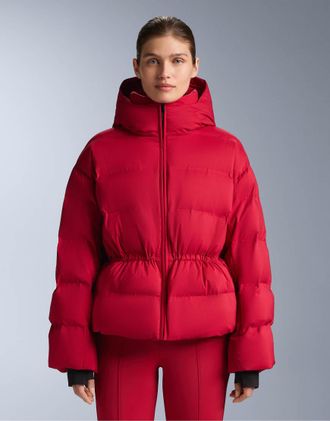 Oysho Minardi Piume - Leichte, wattierte, wasserdichte Ski-Daunenjacke in Rot
