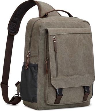 S-Zone Hommes Sac à Dos étanche en Toile de 13 à 16 Pouces Sac à Bandoulière Sac de Poitrine Décontracté