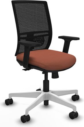 Piqueras y Crespo B&uuml;rostuhl mit 2D-Armen, h&ouml;henverstellbare Lendenwirbelst&uuml;tze, ausgestattet mit Syncro/Traslack und Schneidschaum, mit Rollen von 65 mm, Nylon, Schwarz