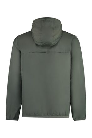 K-Way Mens Claude Hooded Nylon Jacket Green Polyamide Raincoats Coat