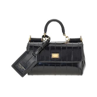 Dolce & Gabbana Mini My Sicily Tasche aus Aal-Leder - - Bags - Damen - Schwarzk - ONE SIZE