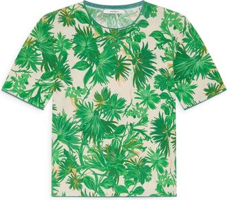 Maliparmi Maliparmi, Femme, Tops, Vert, Taille: 38 FR T-shirt en coton imprim&eacute;