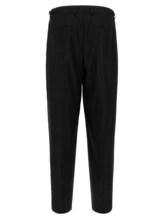 Dolce & Gabbana Virgin Wool Flannel Trousers - Black