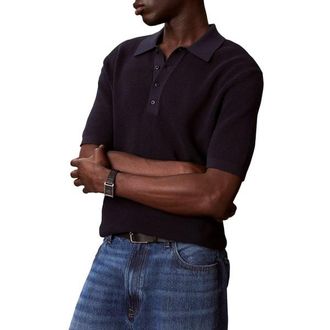 Calvin Klein Polo c&ocirc;tel&eacute; manches courtes en coton