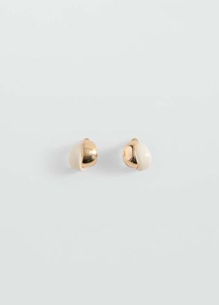 Mango Boucles doreilles r&eacute;sine combin&eacute;es beige - Femme - Taille unique - MANGO