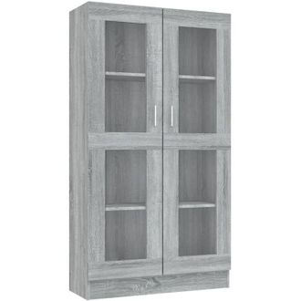 vidaXL Armoire à vitrine Sonoma gris 82,5x30,5x150cm Bois dingénierie