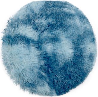 Insun WC-Deckelbezug Hochflor Waschbar Anti-Rutsch, Toilettensitzbezug Weich Flauschige Batik Dunkelblau 45 x 50 cm