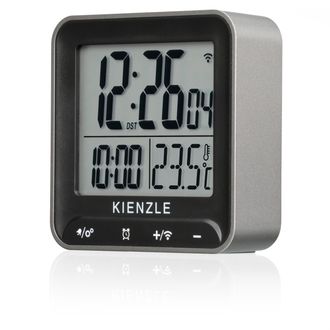 Kienzle Digitaler Funkwecker DCF-Signal 2 Weckzeiten Schlummerfunktion Innentemperatur Touch-Tasten Hintergrundbeleuchtung