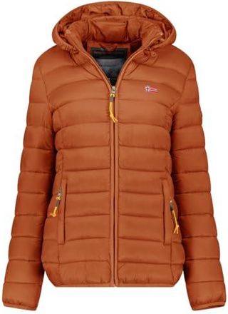 Geographical Norway Atikolor Hood - Doudoune Légère Femme avec Capuche - Blouson Matelassé Chaud Mi-Saison - Style Urbain - Poches Zippées - Badge & Drapeau Brodés - Coup