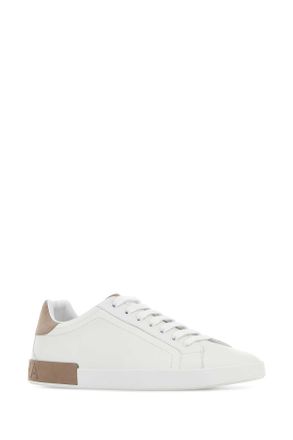 Dolce & Gabbana Nappa and Nubuck Leather Sneaker - White