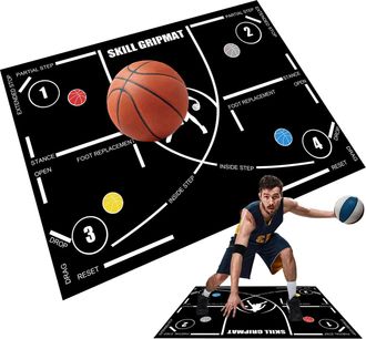 Generic Basketball-Fu&szlig;matte, rutschfeste Matte f&uuml;r regelm&auml;&szlig;iges Basketball-Training, leises Zubeh&ouml;r f&uuml;r das Training von Geschwindigkeit, Kraft und Co