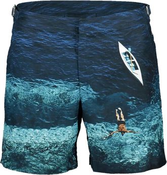 Orlebar Brown Bulldog Badeshorts mit Foto-Print - Blau