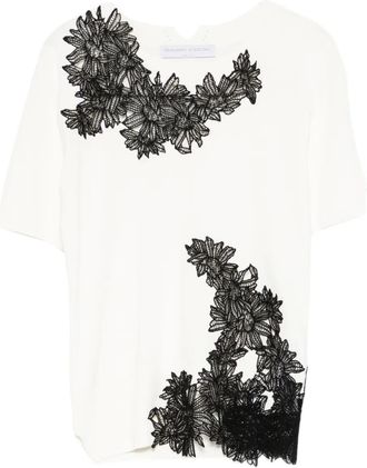 Ermanno Scervino t-shirt ample &agrave; fleur - Blanc