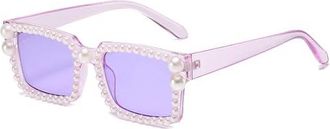 Generic Lunettes de soleil rétro tendance pour femmes et hommes, lunettes de photographie de rue UV400, Violet, Taille unique