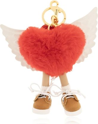 Moschino Femme, Sacs, Rouge, Taille: ONE Size Heart Wings Keyring