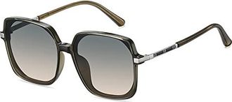 Generic Lunettes de soleil polarisées carrées pour femme avec monture large UV400, b, 35 EU