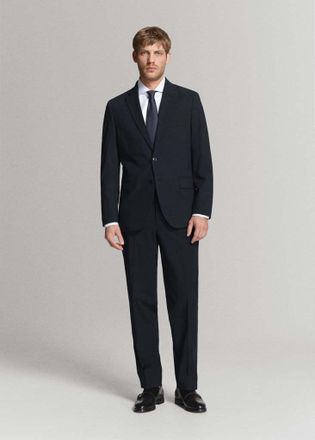 Mango Pantalon de costume London regular-fit bleu marine - Homme - 38 - MANGO MAN