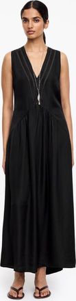 Arket Maxikleid Mit Organzadetail -Schwarz