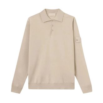 Stone Island Leichtes reines Woll-Ghost-Polohemd - - Tops - Herren - Beige - XL