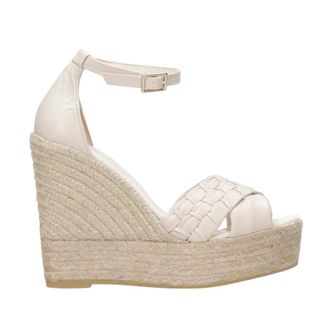 Espadrilles Ivory Gekreuzte Band Plattform Sandalen - - Shoes - Damen - Beige - 37 EU