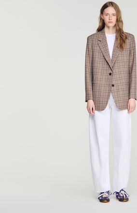 Sandro Veste de tailleur &agrave; carreaux