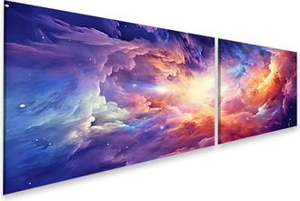 Islandburner Prime Bild auf Leinwand KI Bunte Weltraum Galaxie Wolke Nebula Bilder Wandbilder Poster