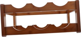 SOLUSTRE Praktisches Zweistöckiges Weinregal aus Massivholz Stabiles Weinflaschenregal für Haushalt Schmaler Aufbewahrungsständer für Küche Bar und Wohnzimmer 