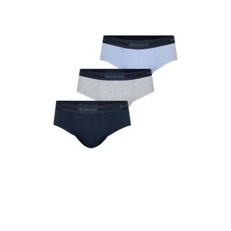 Eminence Lot de 3 slips unis en coton m&eacute;lang&eacute;