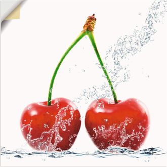 Artland ARTland Wanddeko Wandtattoo selbstklebende Vinylfolie 70x70 cm Lebensmittel Obst Kirsche Wasser Früchte Modern T5SO