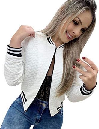 Generic Veste dhiver tendance pour femme - Manteaux décontractés à manches longues - Veste de baseball zippée - Veste de baseball décontractée - Coupe-vent, b