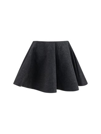 Ganni Womens Wool Peacoat Skirt Phantom